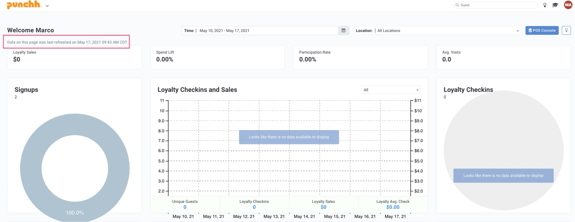How often does the Dashboard refresh?