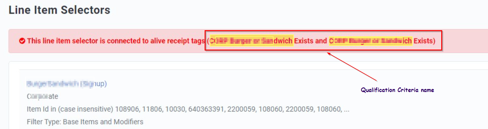 Why the error message "This line item selector is connected to a live ...