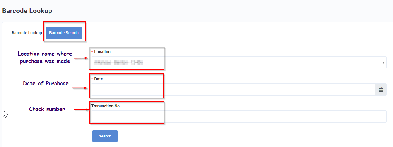 How to find the receipt details with check number?