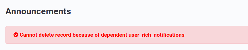 How to delete Announcement from the Business settings?