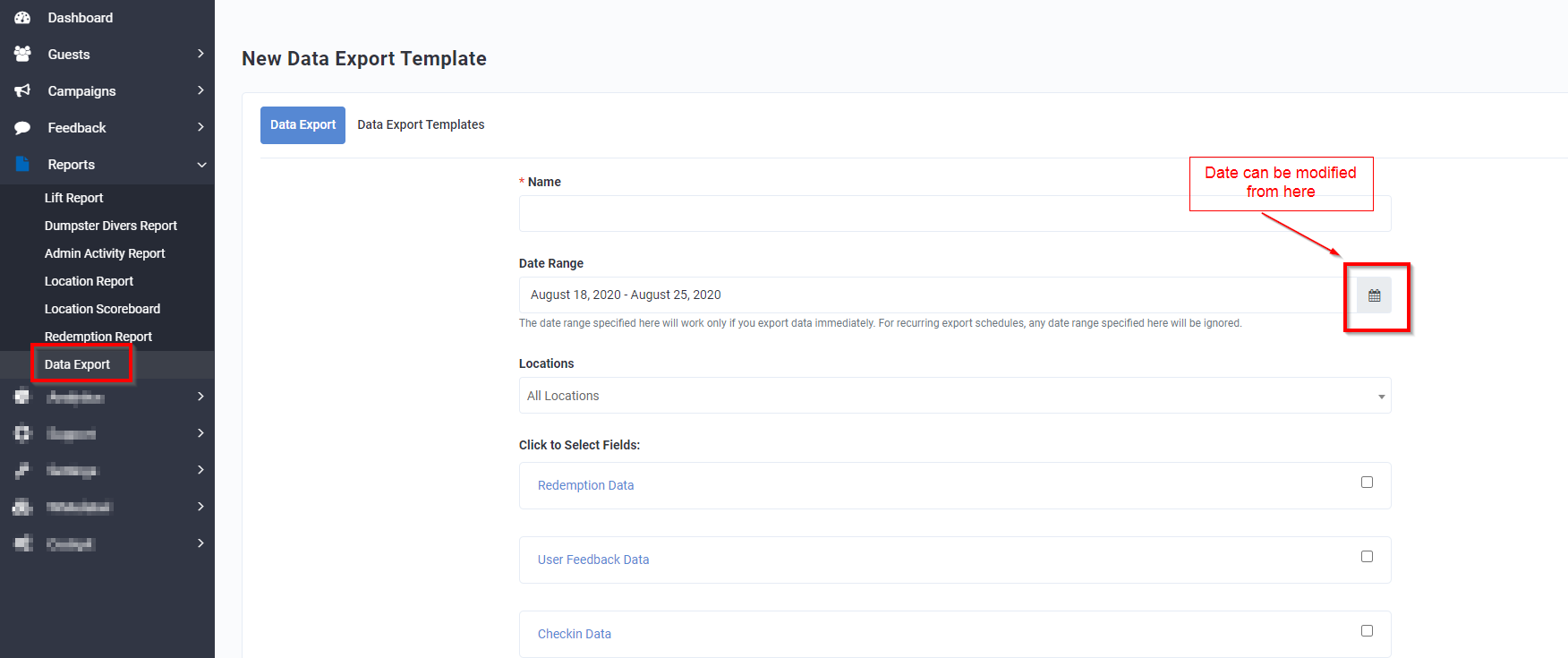 How to export Guest Data report?