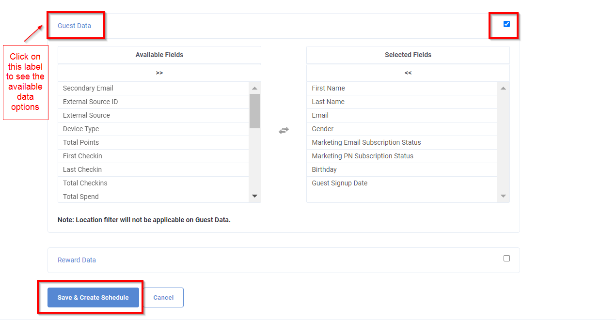 How to export Guest Data report?
