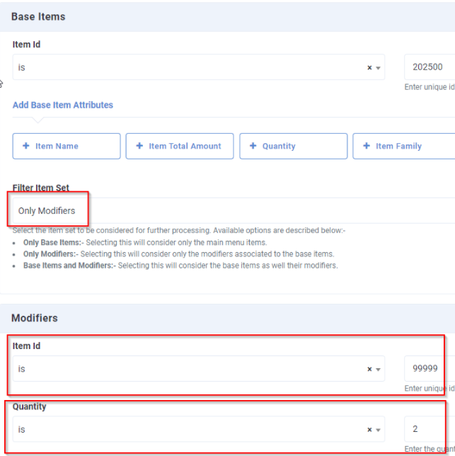 How to create redeemable that discounts based on how many modifiers are available?
