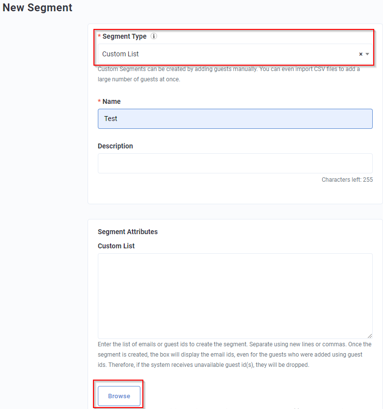 How do I create a segment based on guest subscription status (Email, SMS, Push Notification)?