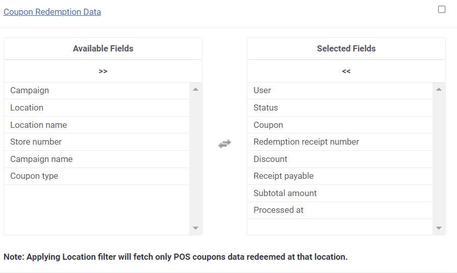 How do I generate a Data Export for Coupon Redemption Data?