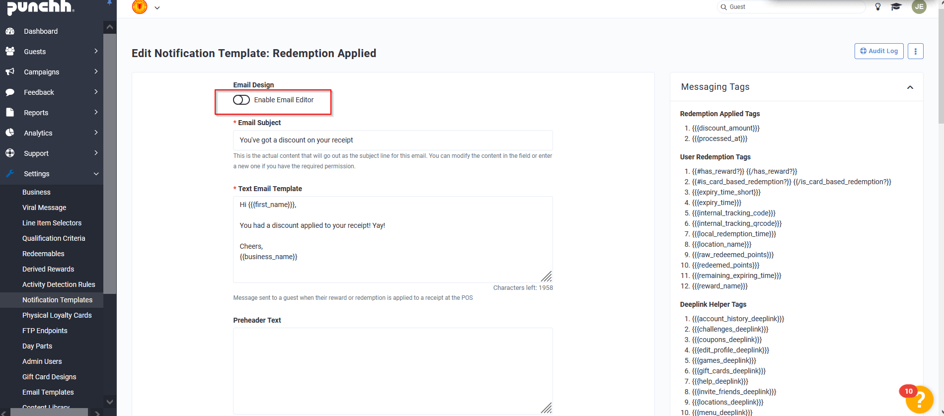 How to add an Email Template to a Notification Template