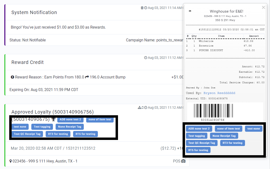 Can I use Receipt Tags for non-loyalty receipts?