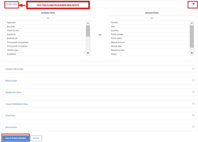 How to export Checkin Data report?
