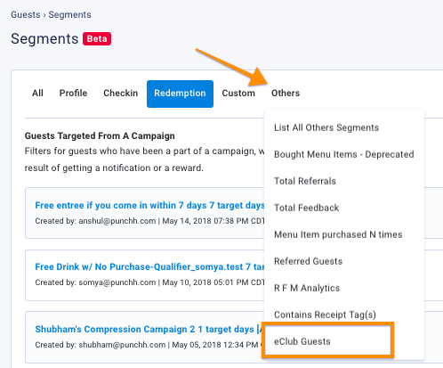 How can I create a segment from an eClub group?