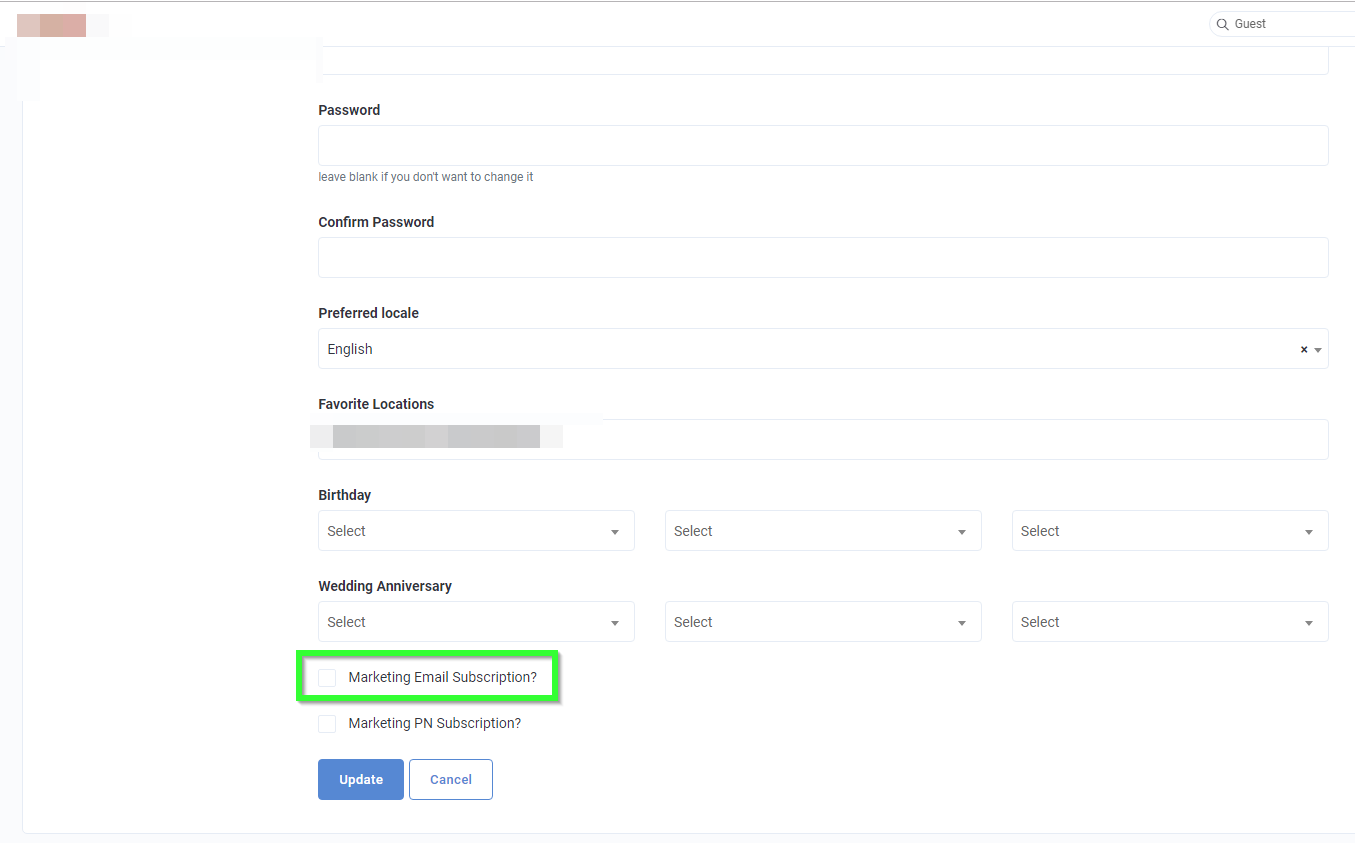 How do we resubscribe (Emails) Guests?