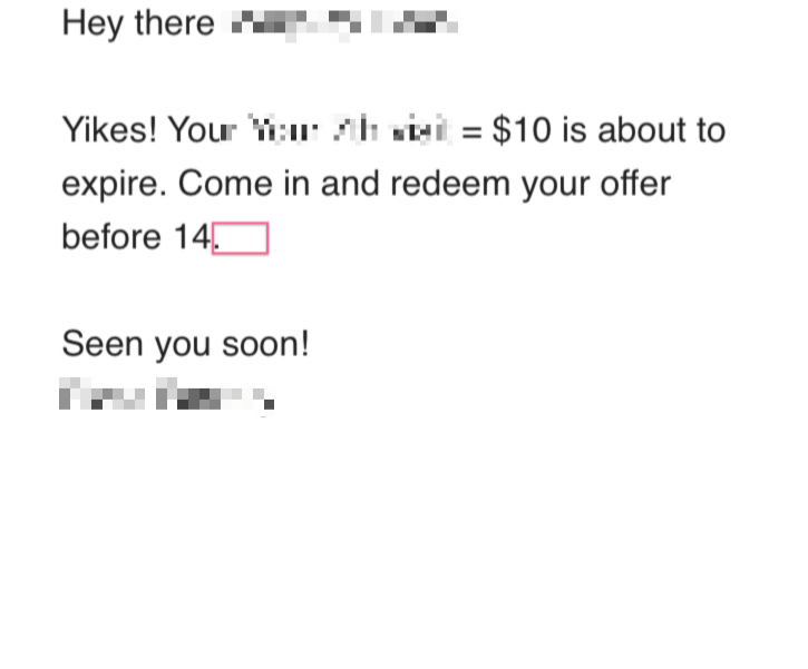 Why are words missing from the Notification Templates email?