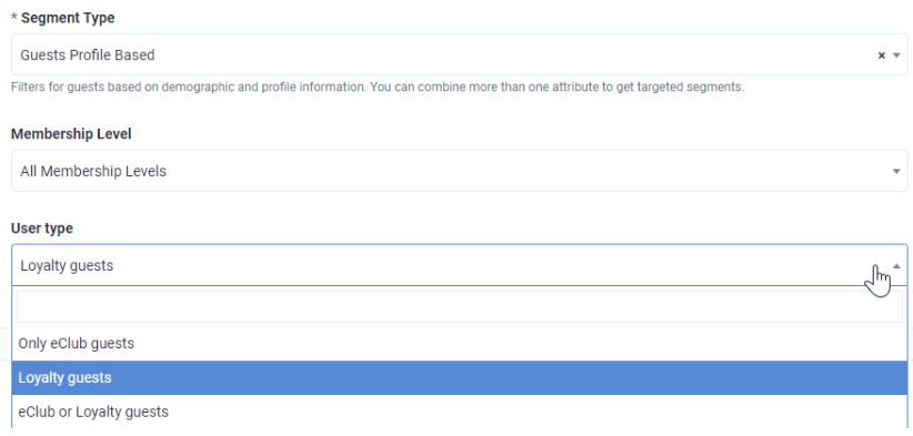 Guests Profile Based Segments