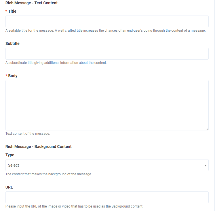 How do I create a new rich message notification?