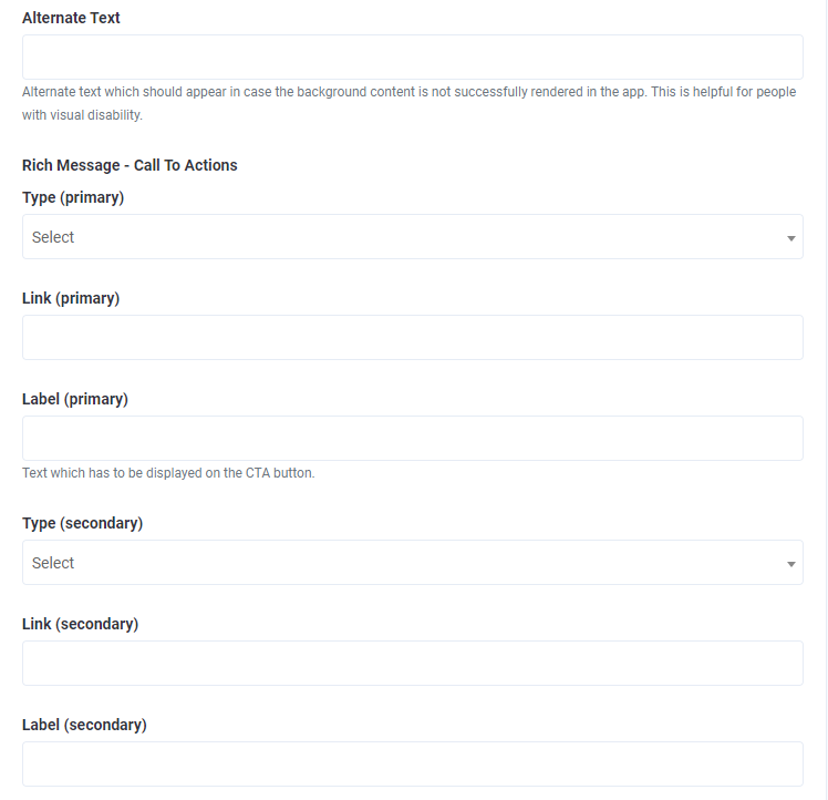 How do I create a new rich message notification?