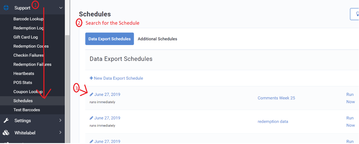 How to remove a scheduled export?
