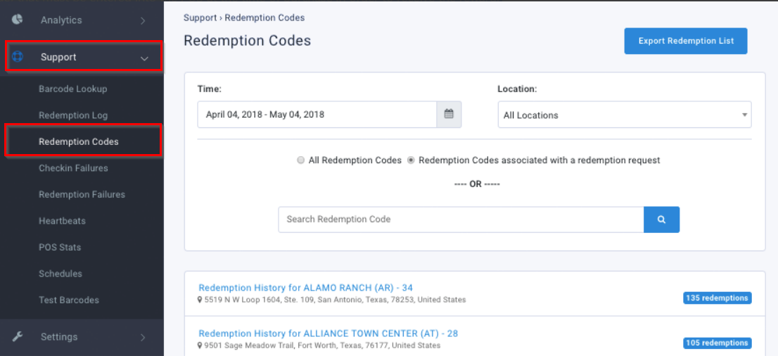 What are 'Redemption Codes' and where can I find them in the Punchh ...