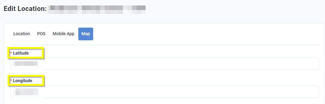 How do I update a store's location in the mobile app?