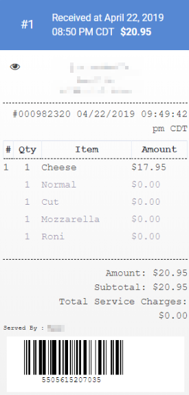 When I lookup a barcode in Platform, why are the receipts different colors?