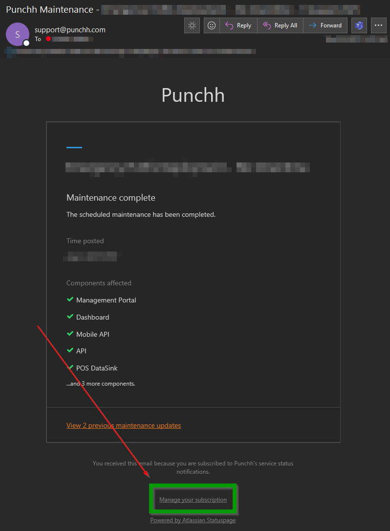 How do I edit or manage my Punchh Status Updates?