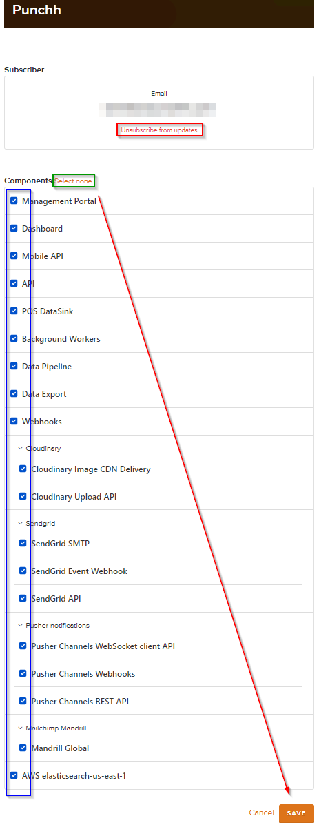 How do I edit or manage my Punchh Status Updates?