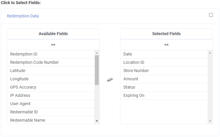 How do I generate a Data Export for Redemption Data